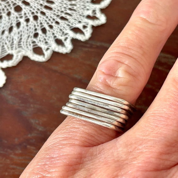 Vintage | Jewelry | Vintage Silver Square Stacking Ring Set | Poshmark